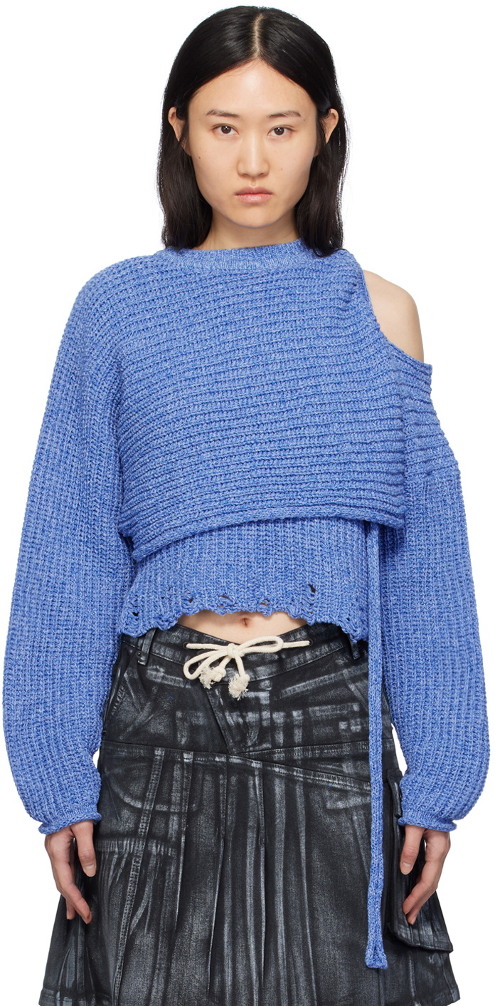 Ottolinger Blue Deconstructed Sweater Ottolinger