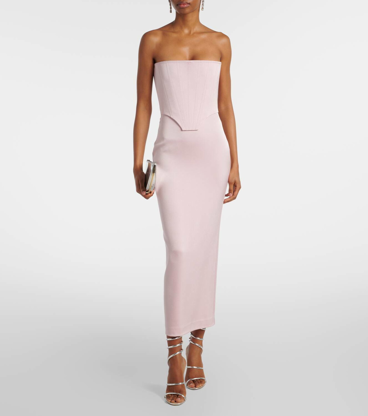 Alex Perry Draped crêpe satin corset dress Alex Perry