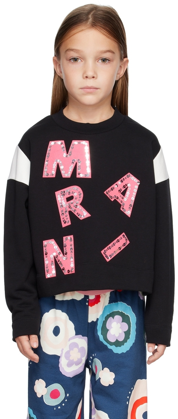 Marni Kids Black Sequinned Sweatshirt Marni