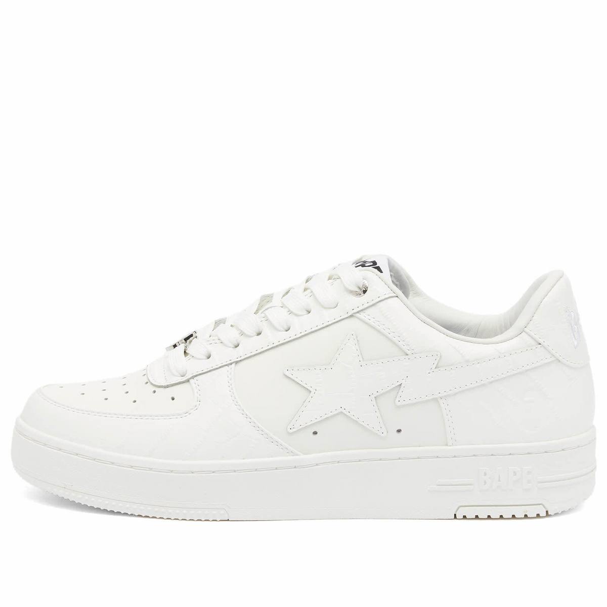 A Bathing Ape Men's Croc Printed Bape Sta Sneaker in White A Bathing Ape