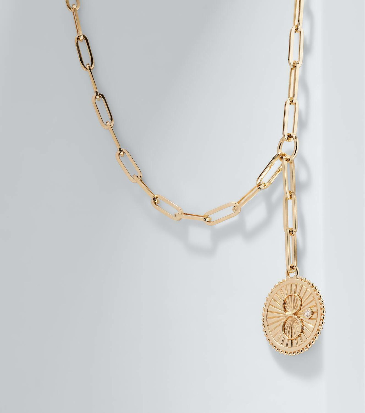 Foundrae Karma 18kt gold chain necklace with diamond Foundrae
