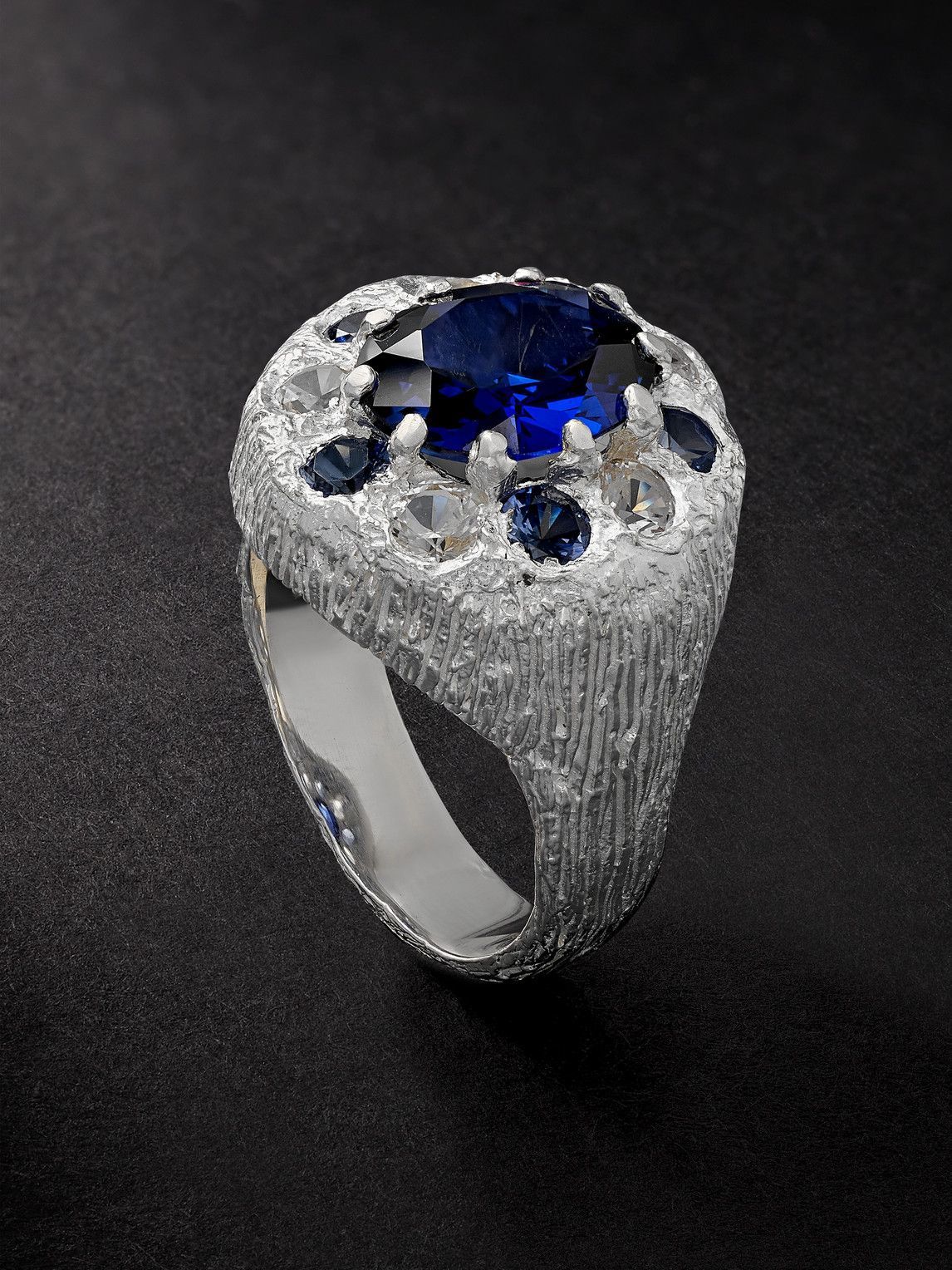 Bleue Burnham - Sterling Silver Sapphire Signet Ring - Silver Bleue Burnham