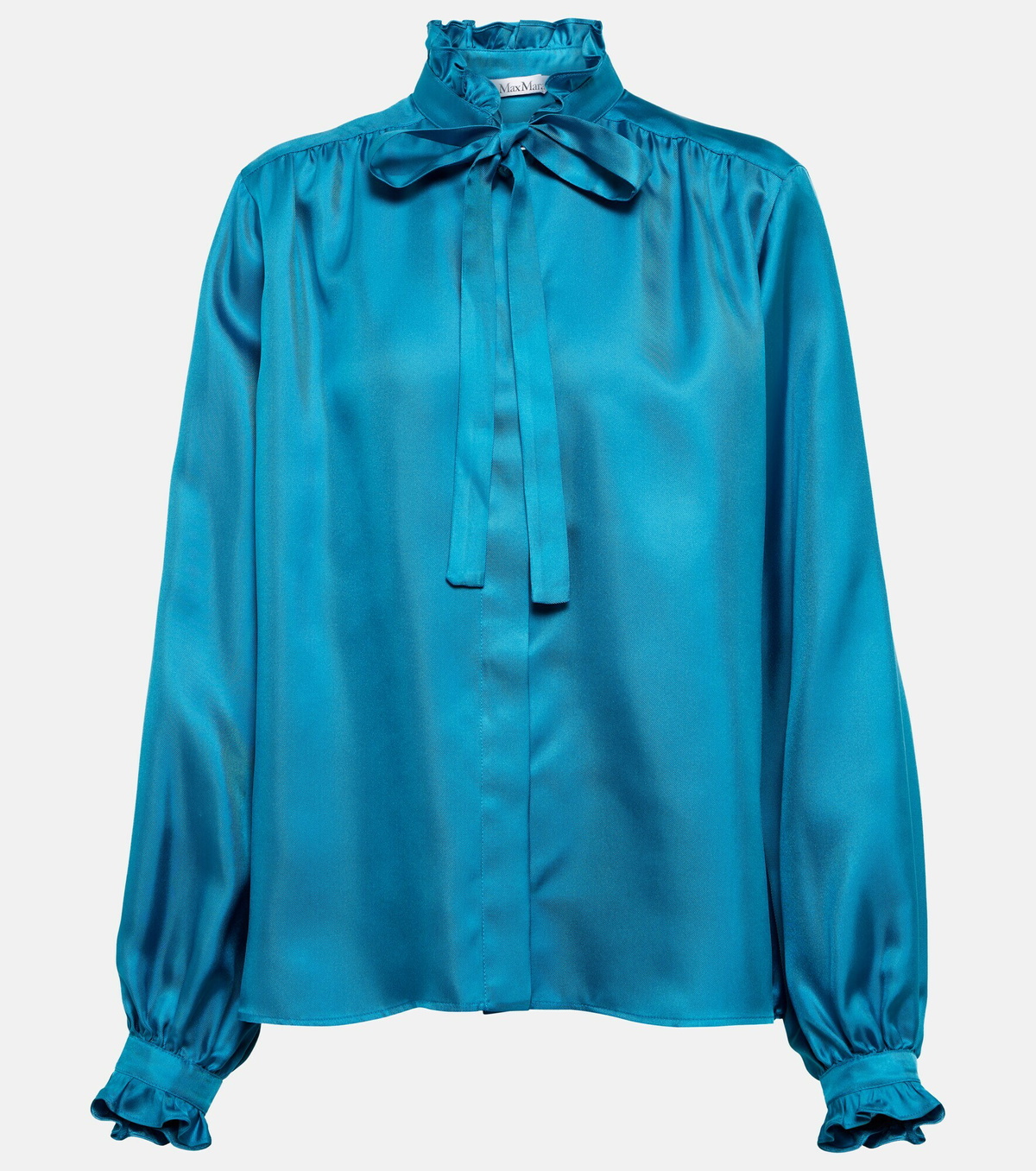 Max Mara - Lindsey tie-neck silk twill shirt Max Mara