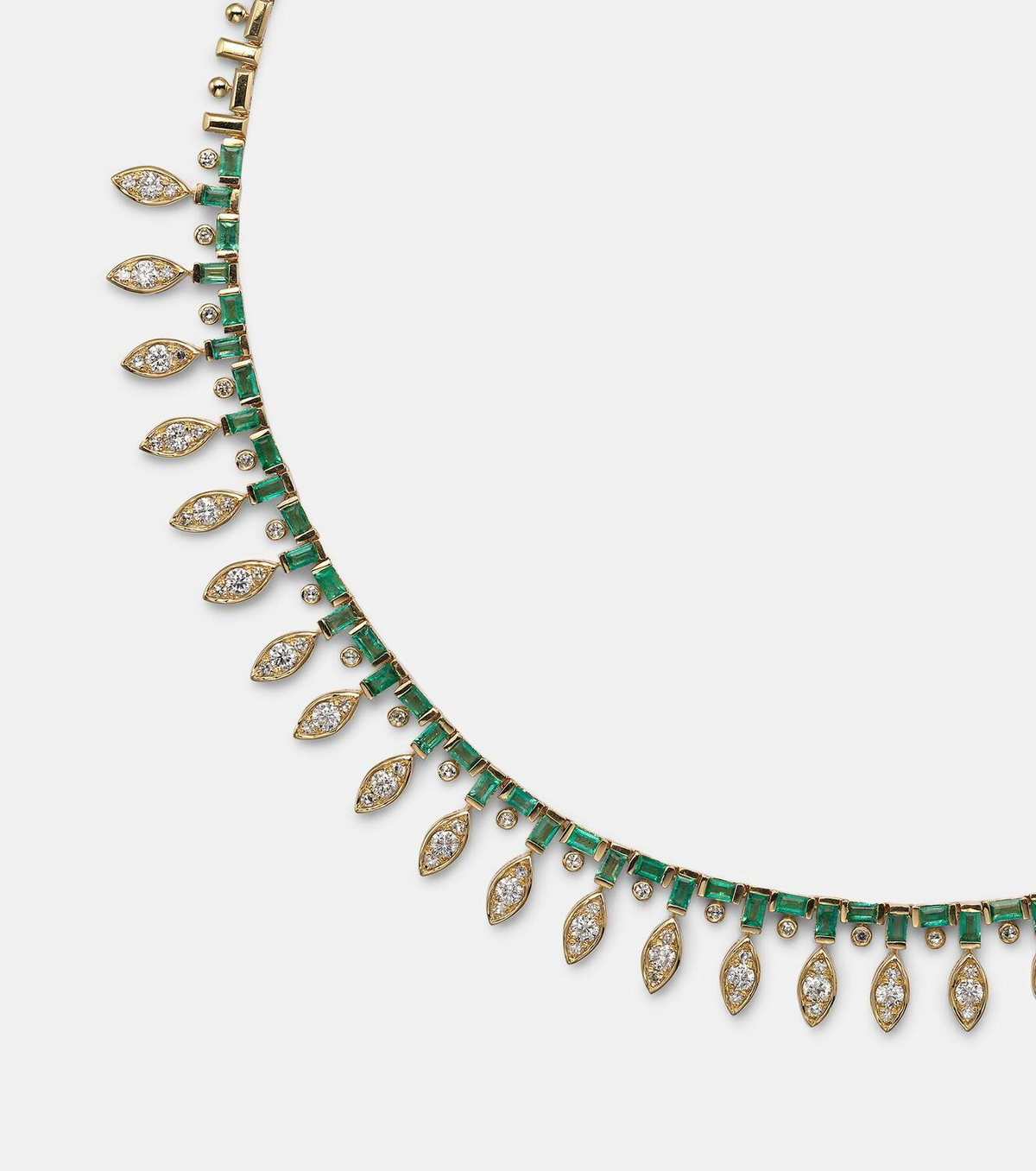 Shay Jewelry 18kt gold necklace with diamonds and emeralds Shay Jewelry
