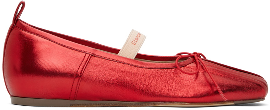 Simone Rocha Red Classic Logo Band Ballerina Flats Simone Rocha