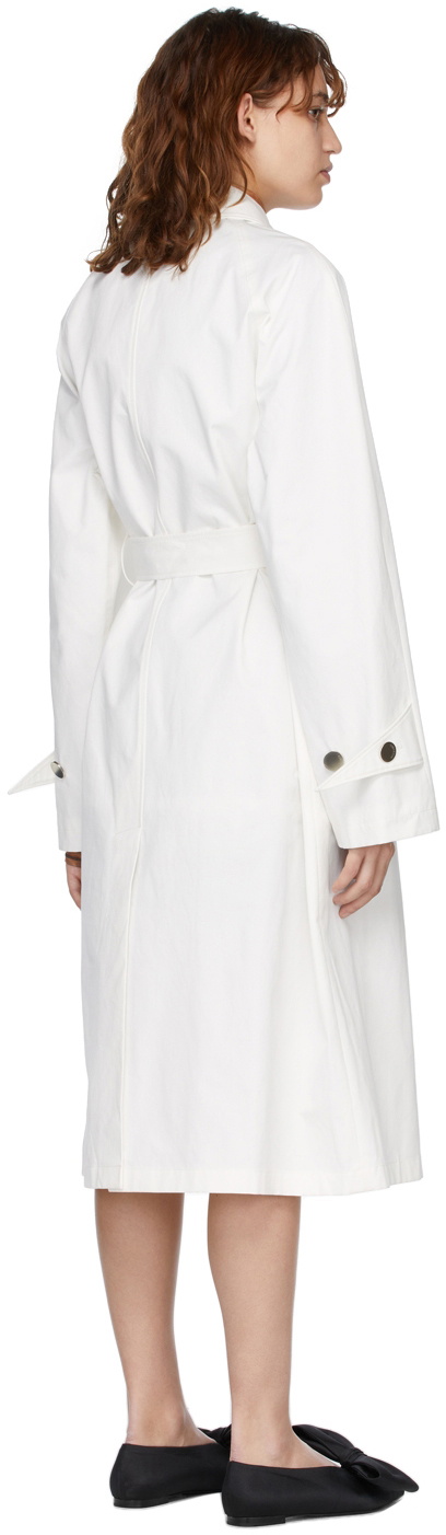 KIMHĒKIM White Gabardine Elf Trench Coat KIMHĒKIM