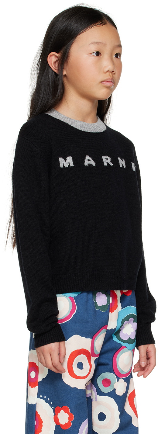Marni Kids Black Intarsia Sweater Marni
