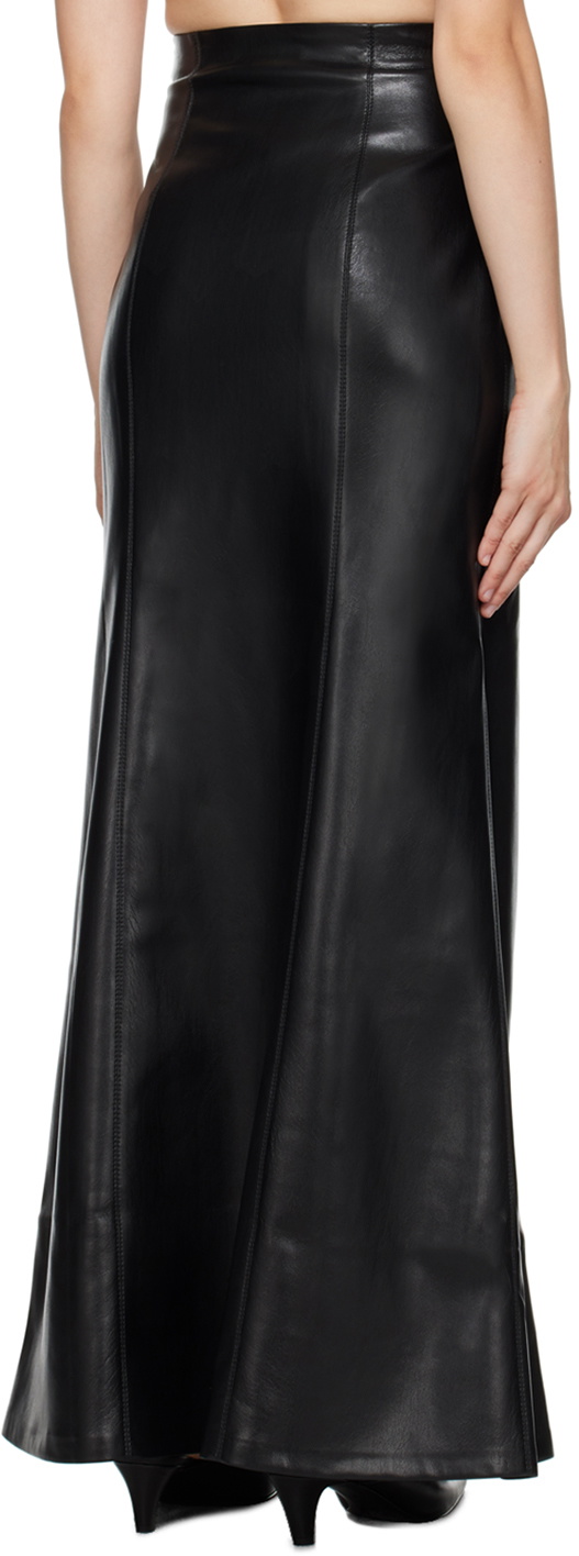 Nanushka Black Carlotta Vegan Leather Maxi Skirt Nanushka