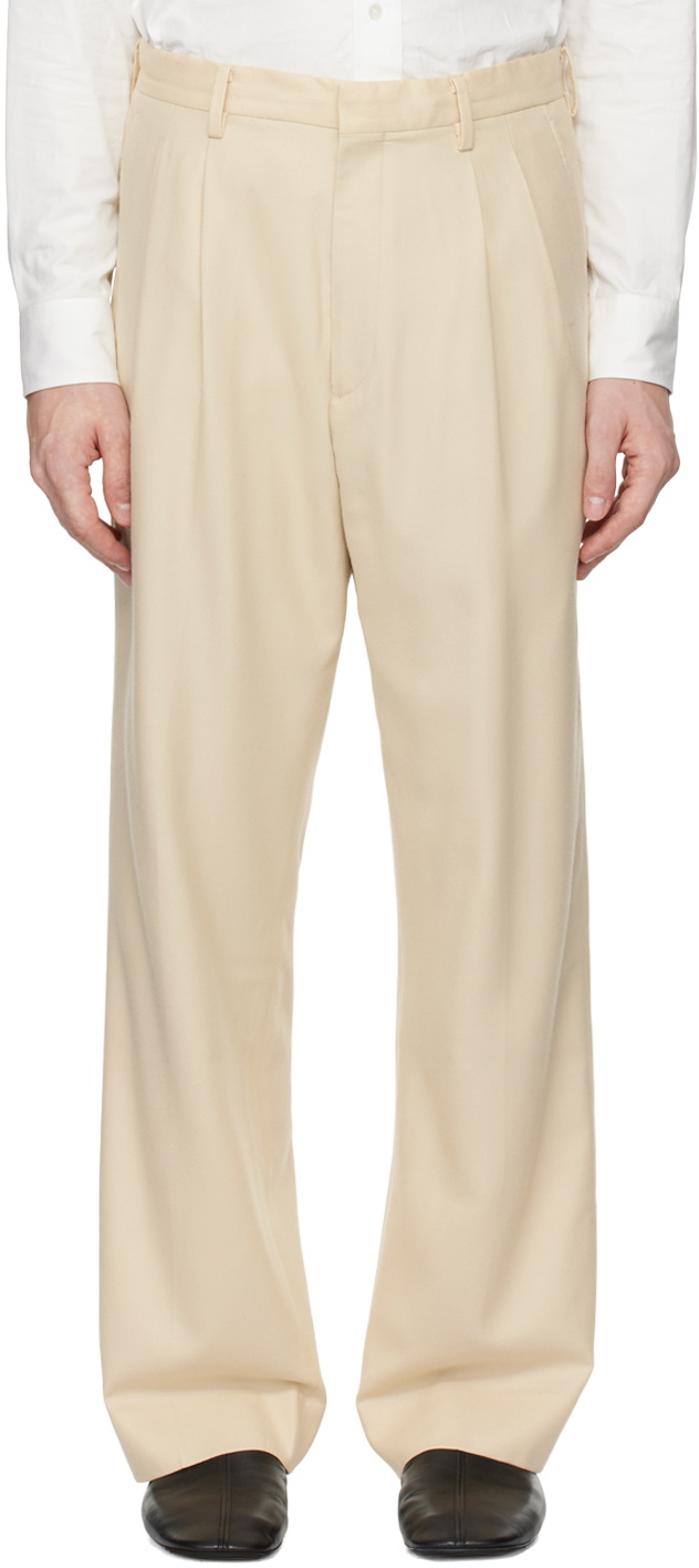 AURALEE Beige Super Light Wool Trousers Auralee