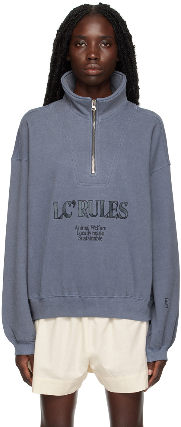 LOW CLASSIC Blue Half-Zip Sweater Low Classic