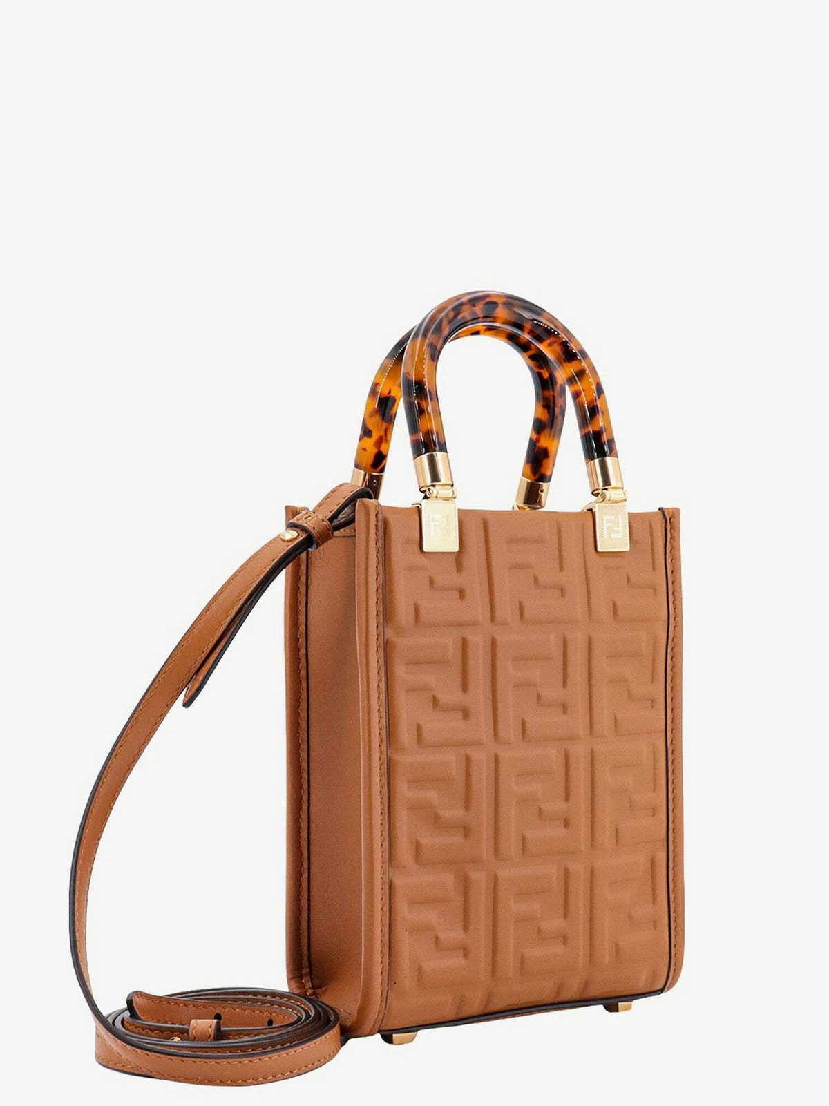 Fendi Mini Sunshine Shopper Brown Womens Fendi