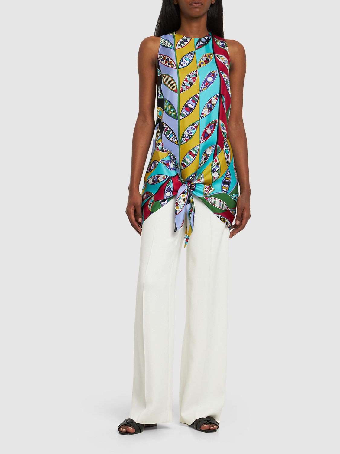 PUCCI Girandole Printed Silk Twill Top Emilio Pucci