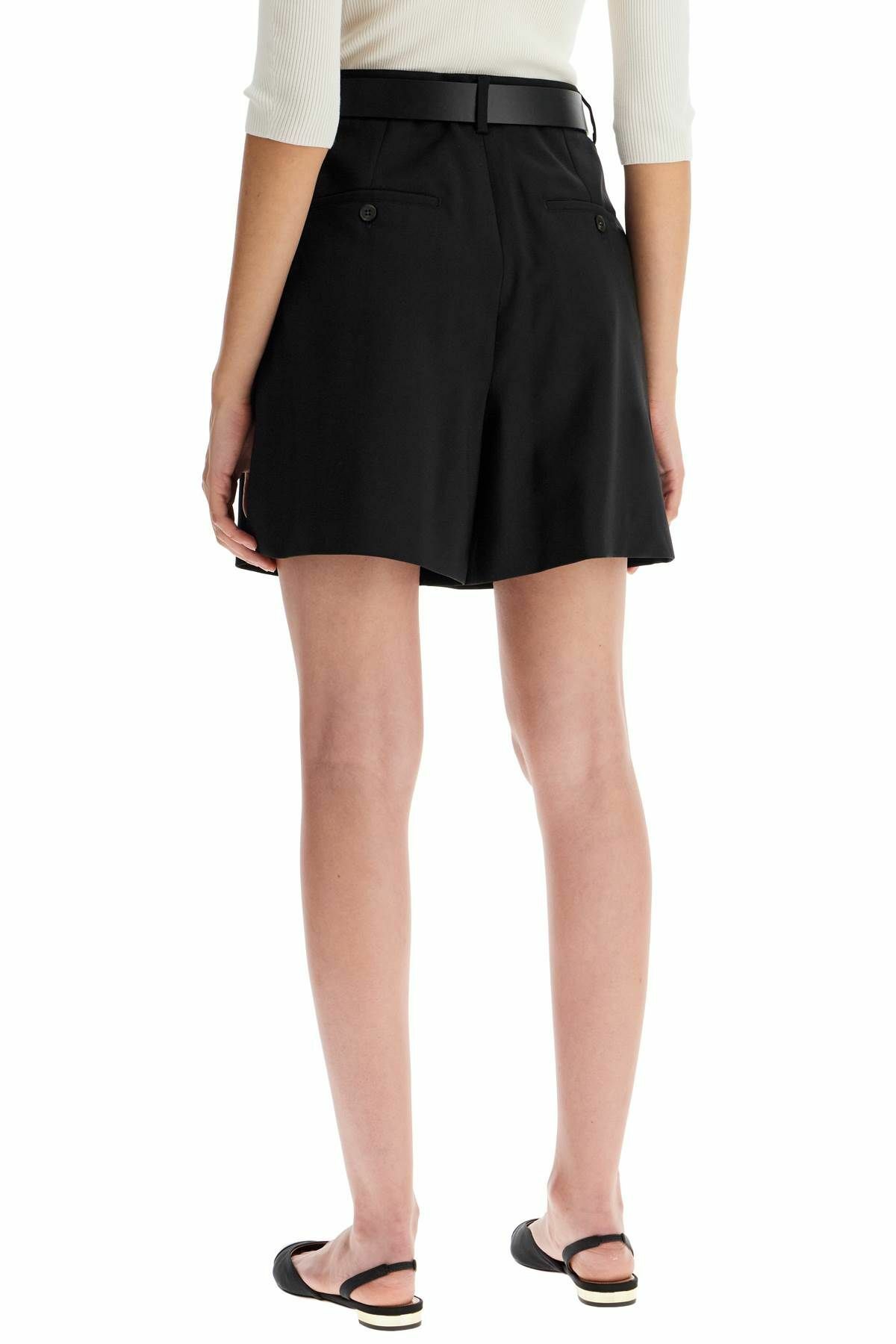 WEEKEND MAX MARA flared lightweight wool shorts Black Weekend Max Mara