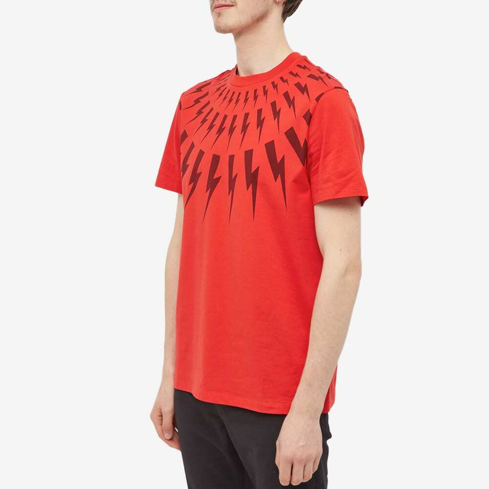 Neil Barrett Men's Fairisle Thunderbolt T-Shirt in Red/Burgundy Neil ...