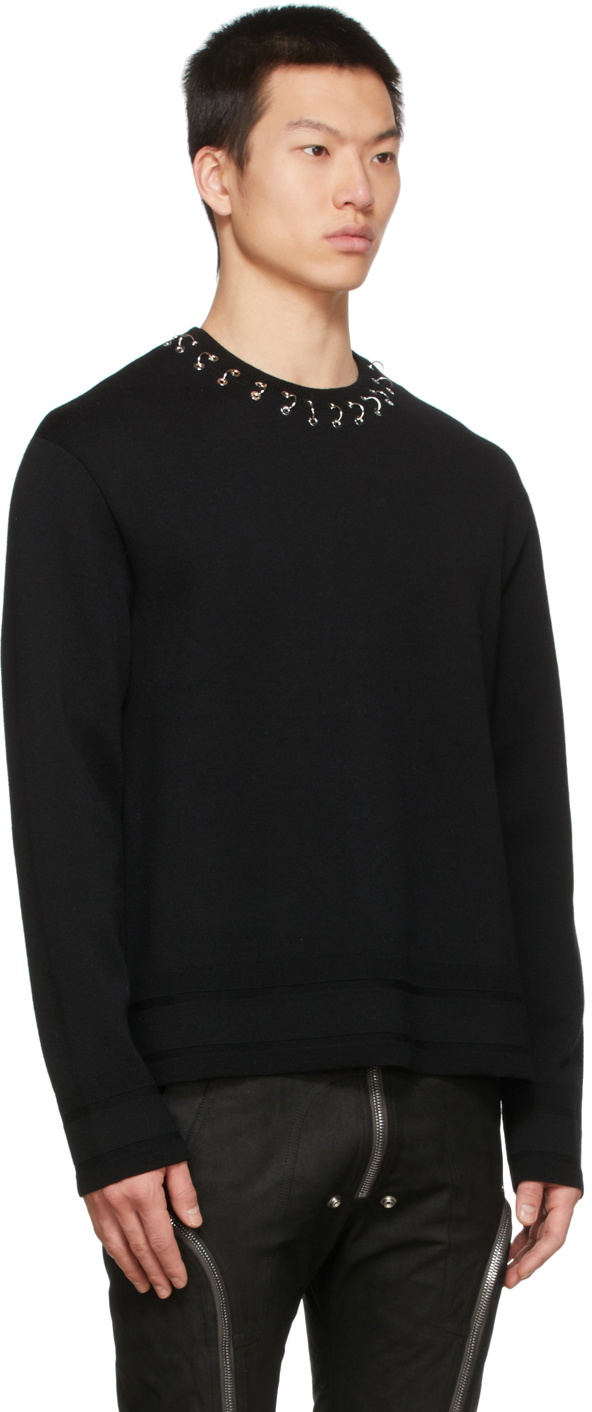 Givenchy Black Eyelet and Rings Sweater Givenchy