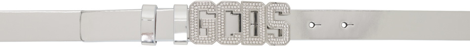 GCDS Silver Bling Classic Logo Belt GCDS