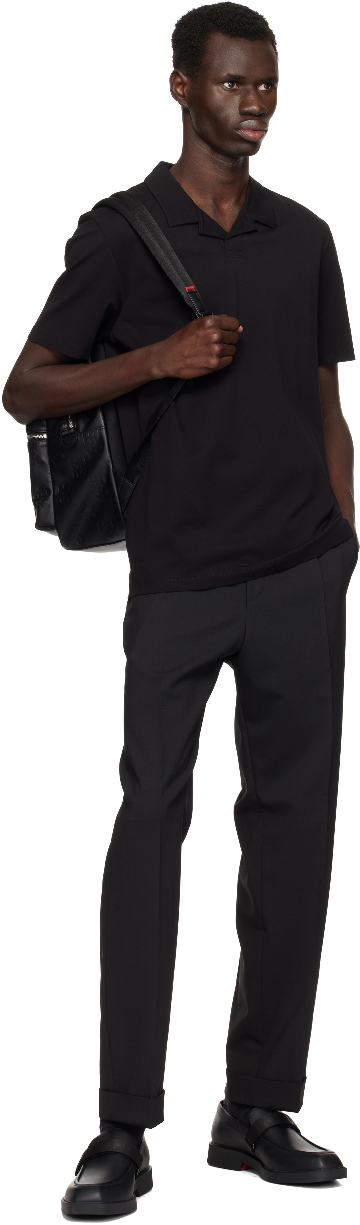 Hugo Black Leather Loafers Hugo Boss