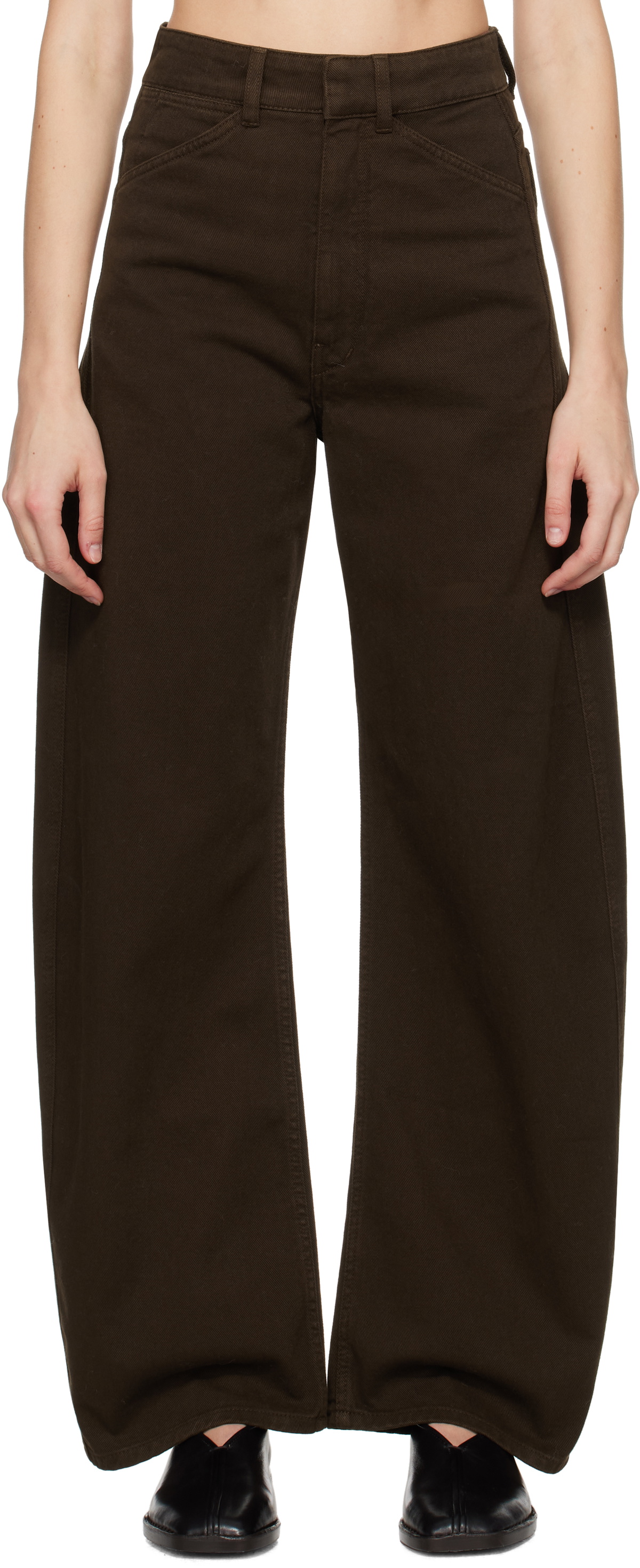 LEMAIRE Brown High Waisted Curved Jeans Lemaire