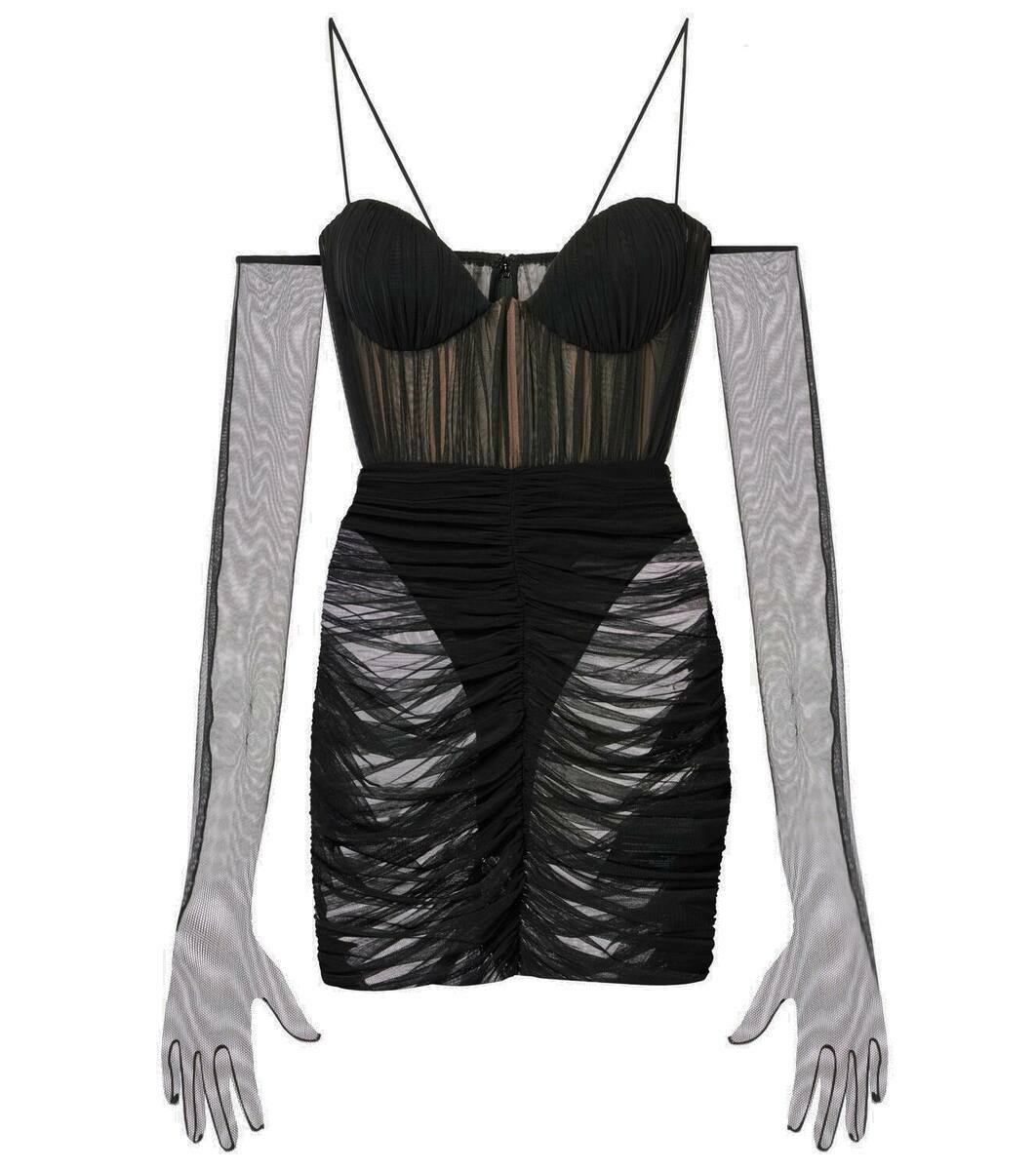 Alex Perry Ruched sheer bustier dress Alex Perry