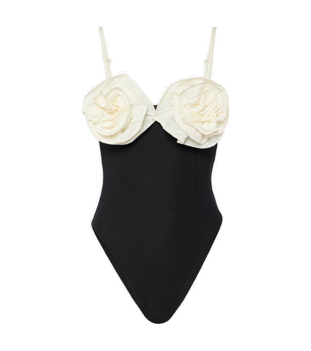 Same Floral-appliqué high-rise swimsuit Same