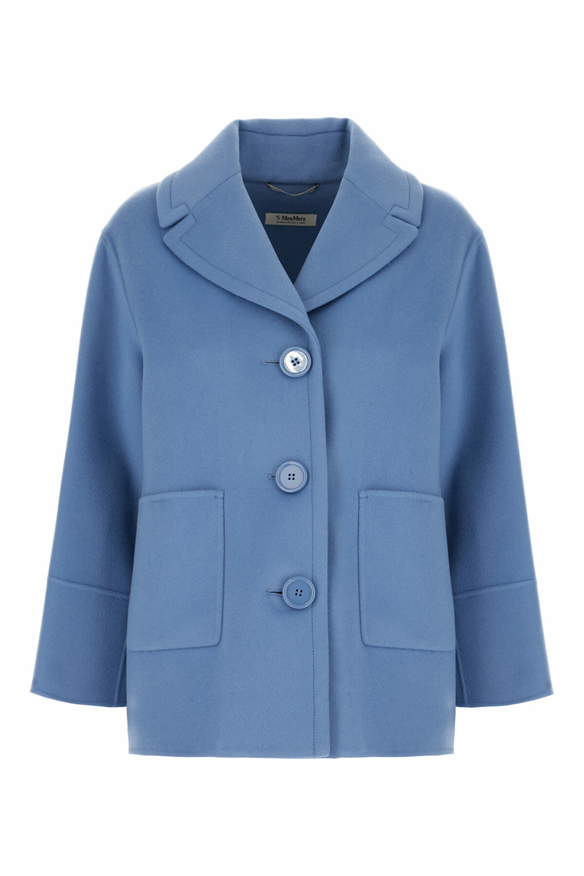 'S Max Mara Cerulean Blue Wool Coat S Max Mara