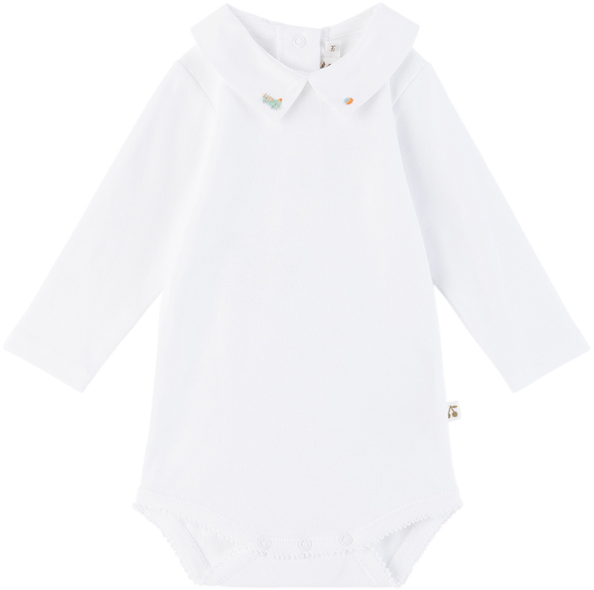 Bonpoint Baby White Juillet Bodysuit Bonpoint