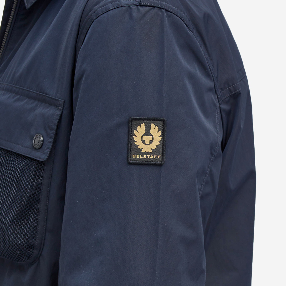 Belstaff Men's Outline Ripple Shell Overshirt in Dark Ink Belstaff