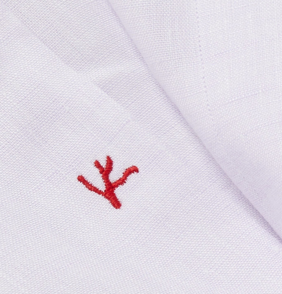 Isaia - Slim-Fit Logo-Embroidered Slub Linen Shirt - Pink Isaia