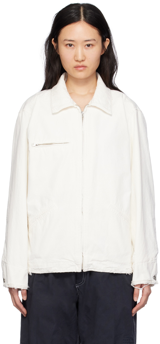 MM6 Maison Margiela Off-White Zip Jacket MM6 Maison Margiela