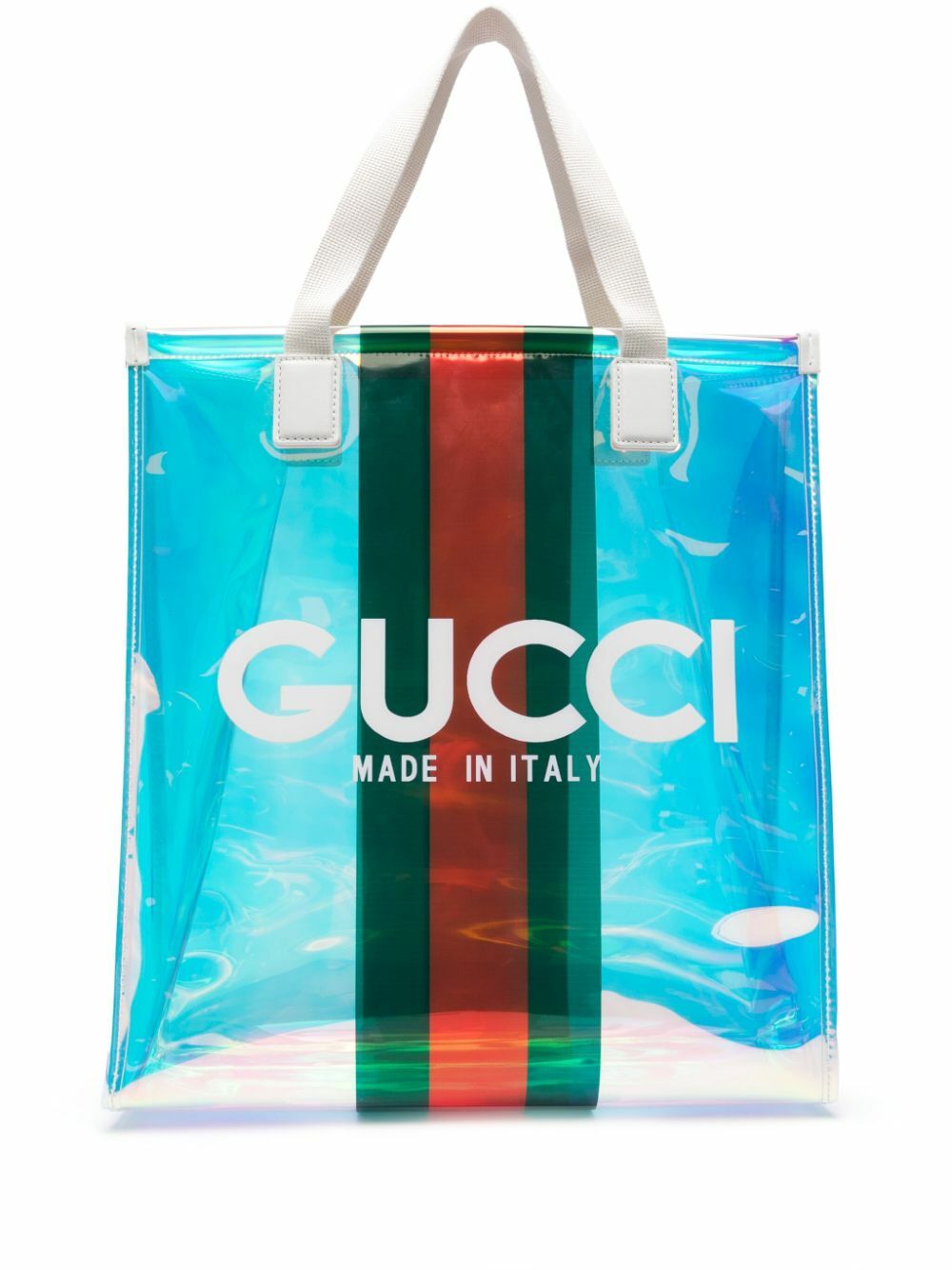 GUCCI - Logo And Web Detail Tote Bag Gucci
