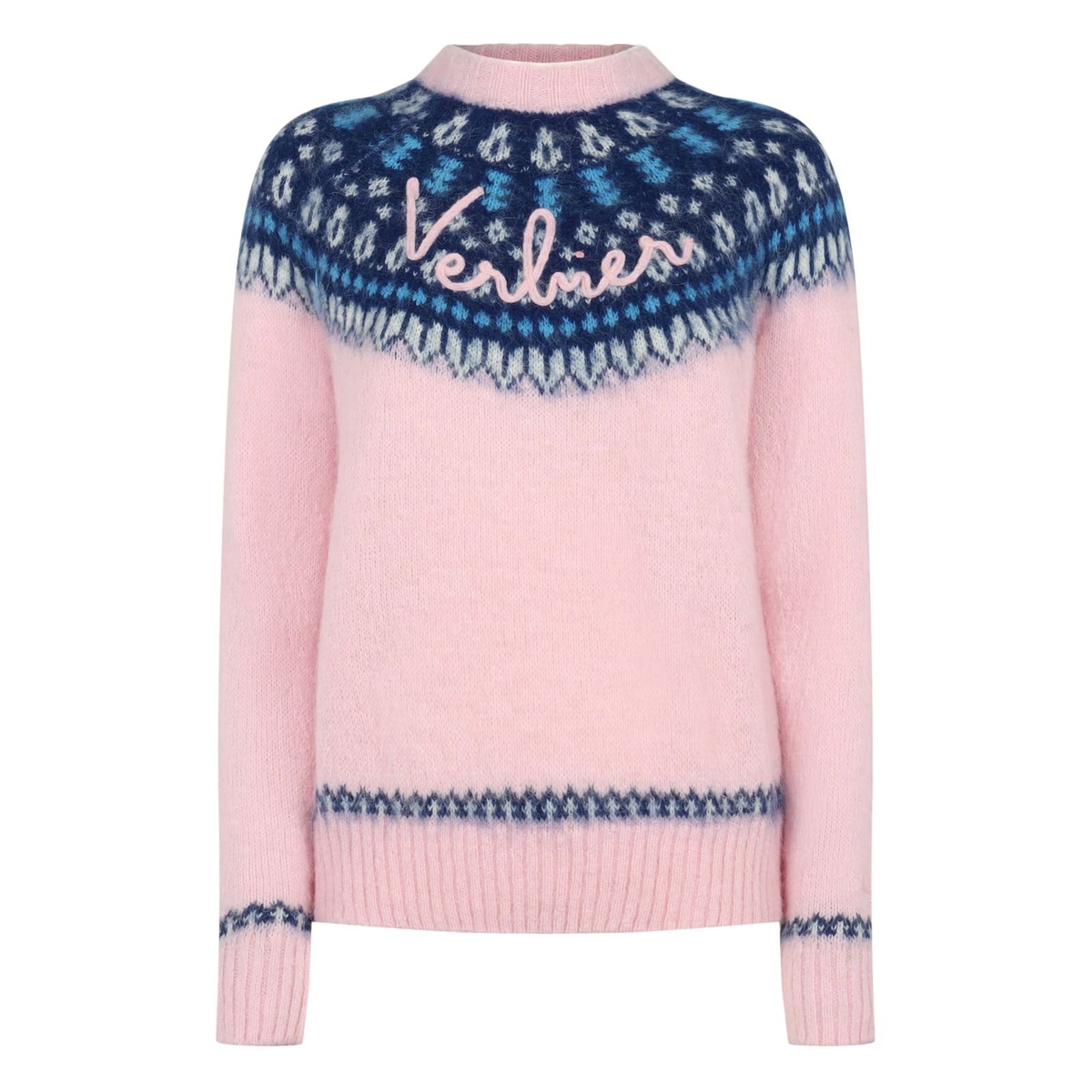 MC2 Saint Barth Woman Pink Crewneck Nordic Jacquard Sweater MC2 Saint Barth