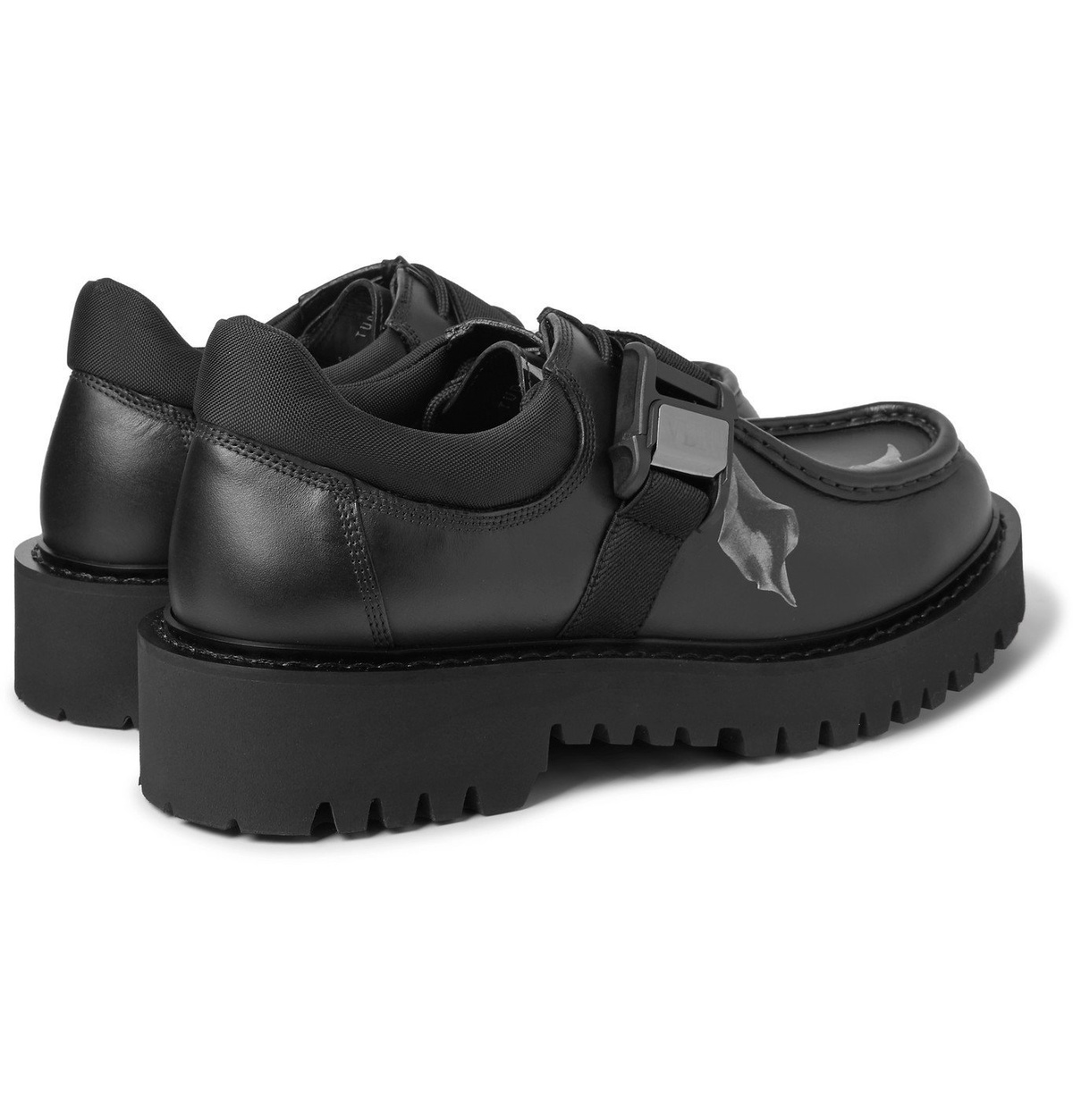 Valentino - Valentino Garavani Floral-Print Leather Derby Shoes - Black ...