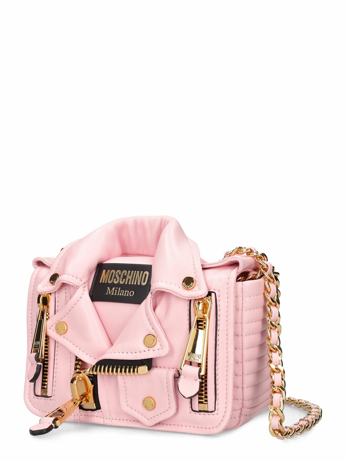 MOSCHINO - Biker Leather Shoulder Bag Moschino