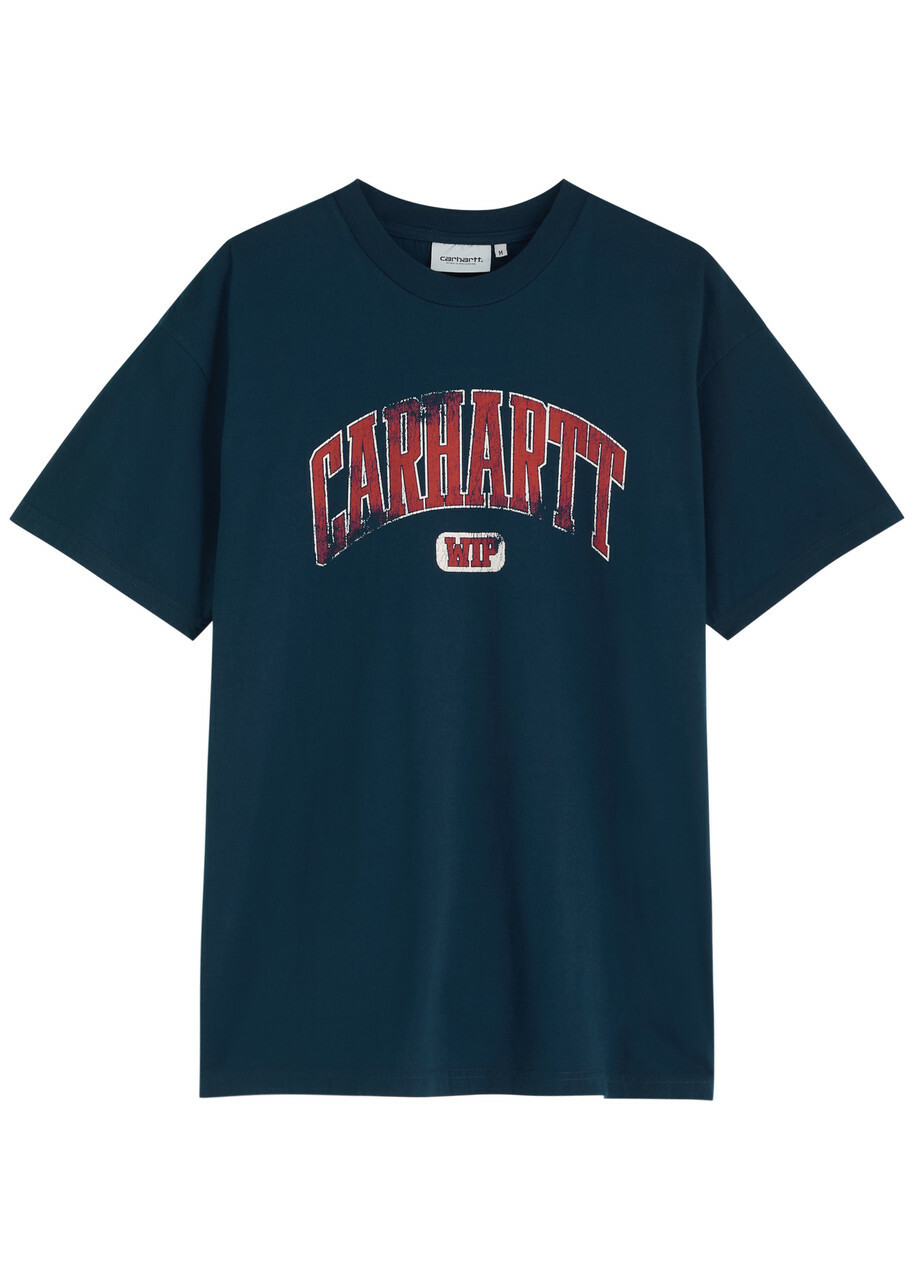 Carhartt Wip Car Lecture Logo-print Cotton T-shirt Navy Carhartt WIP