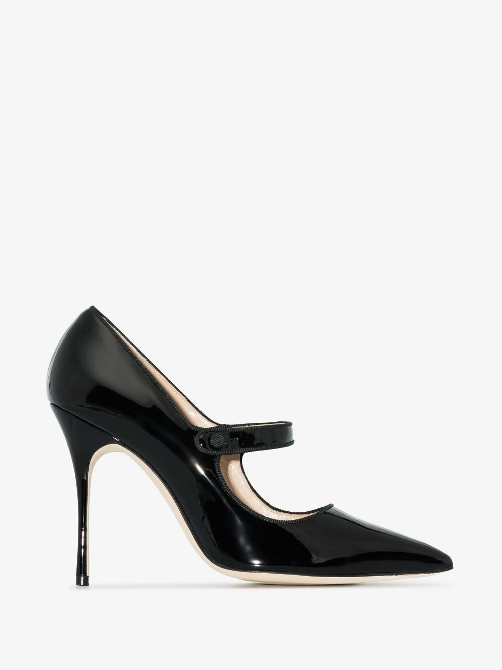 Manolo Blahnik Black Camparicaro 105 Leather Mary Jane Pumps Manolo Blahnik