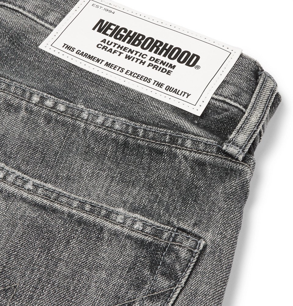 Neighborhood - Claw Distressed Selvedge Denim Jeans - Gray Neighborhood