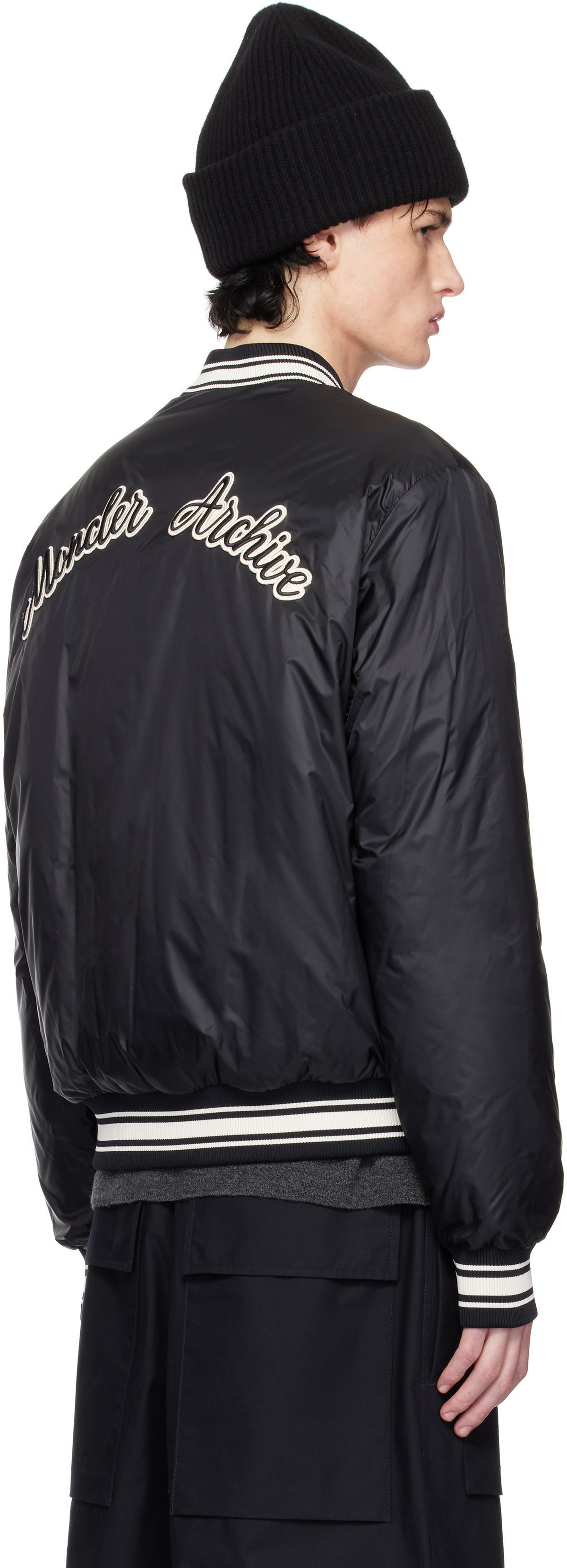 Moncler Black Bouchet Reversible Down Bomber Jacket Moncler