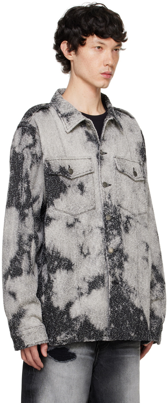 COÛT DE LA LIBERTÉ Black & Gray Ian Rigid Loop Denim Jacket COÛT DE LA ...
