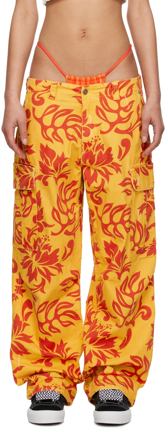 ERL Orange Graphic Trousers ERL