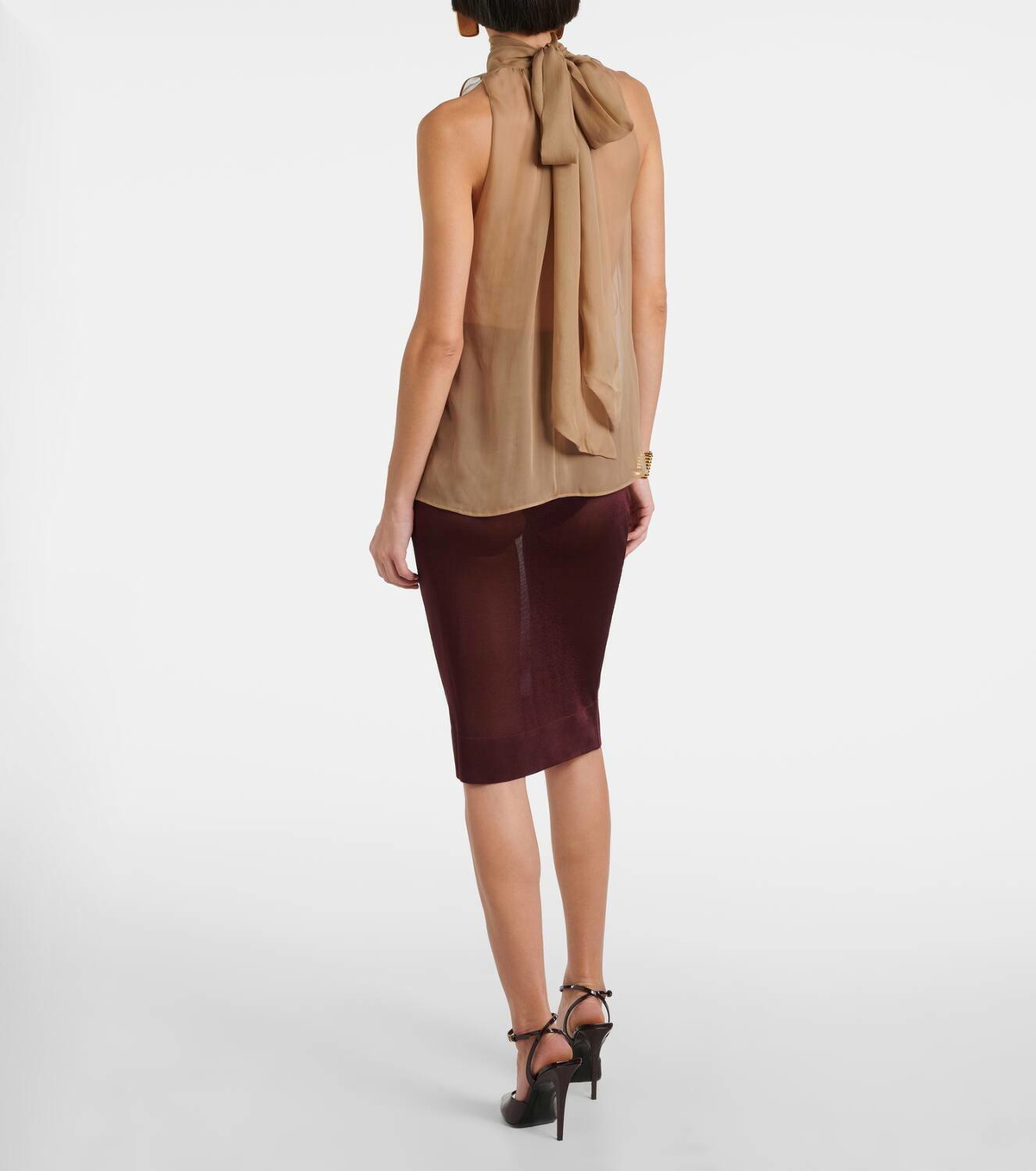 Saint Laurent Draped silk muslin blouse Saint Laurent