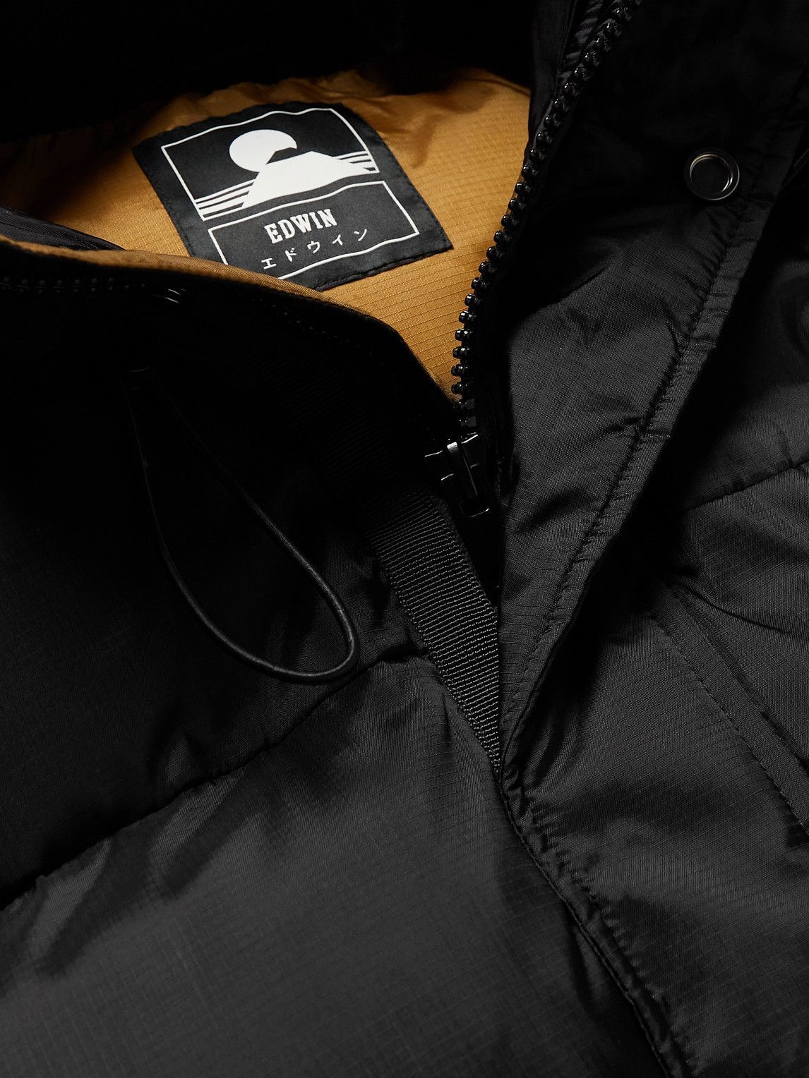 EDWIN - Logo-Appliquéd Padded Quilted Ripstop Jacket - Black Edwin