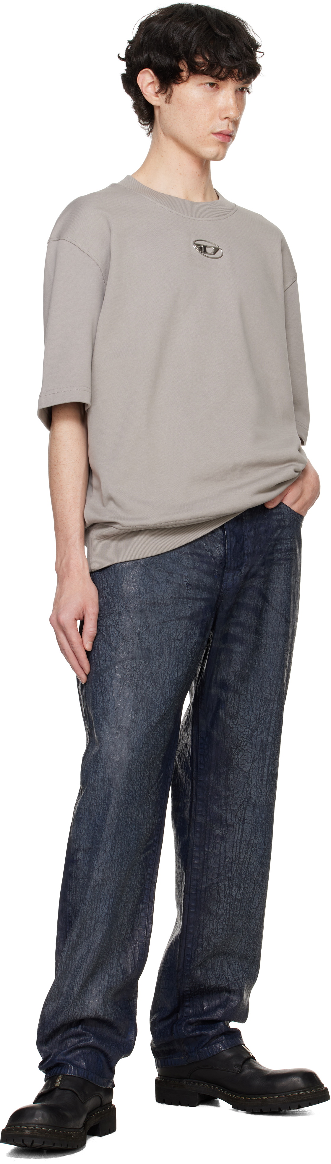 Diesel Gray S-Cooling-L1 T-shirt Diesel