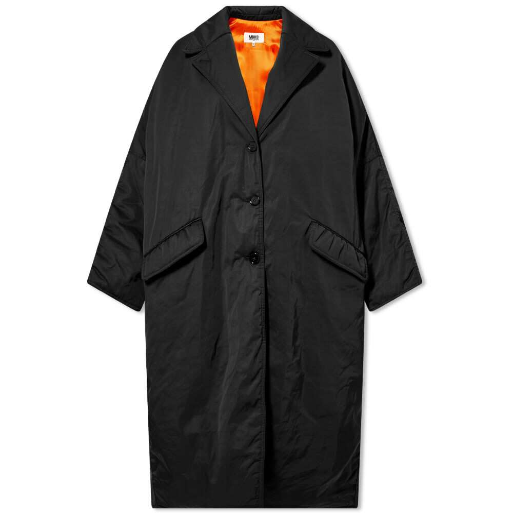 MM6 Maison Margiela Women's Longline Button Front Coat in Black MM6 ...