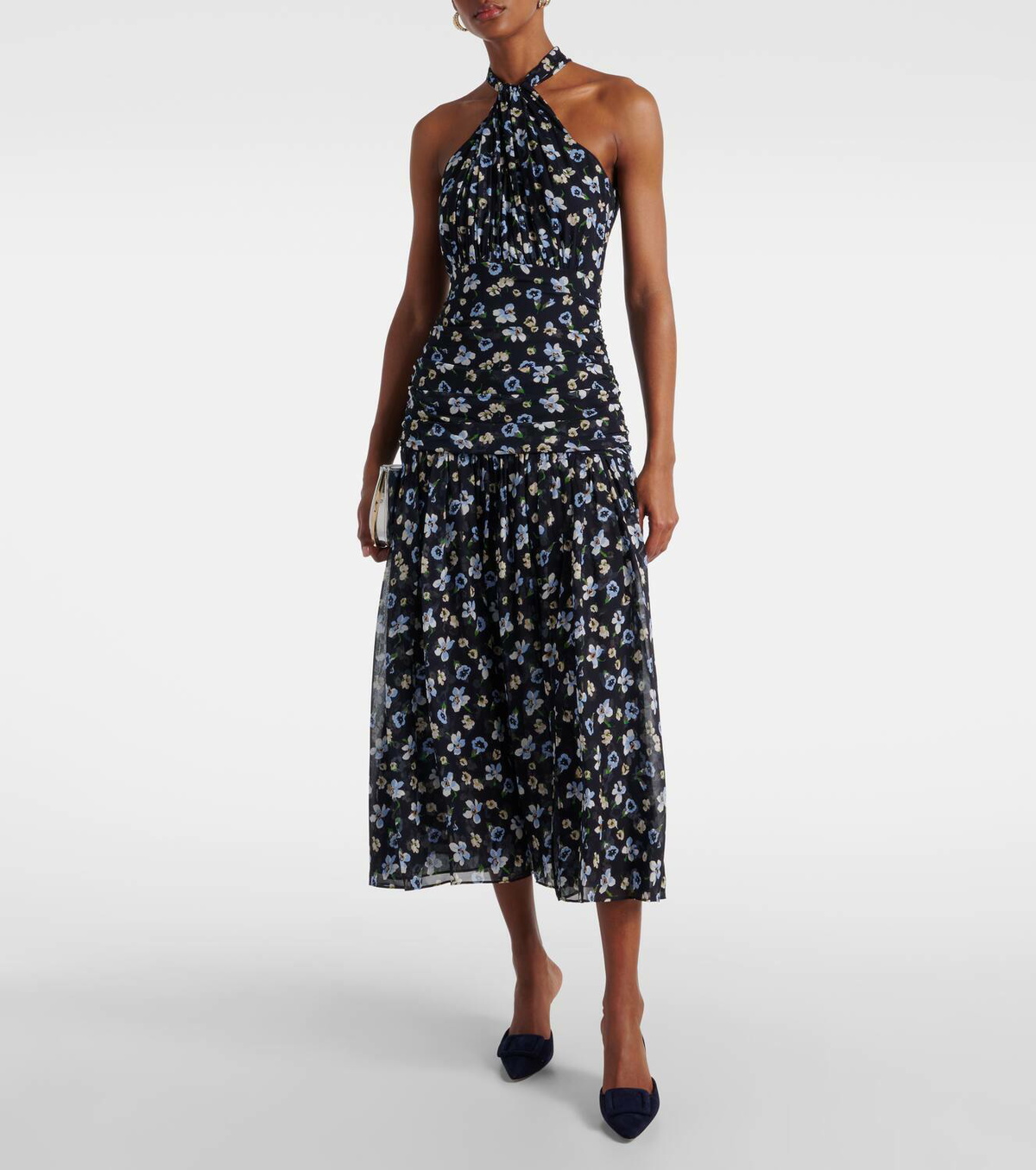 Veronica Beard Brock halterneck silk midi dress Veronica Beard