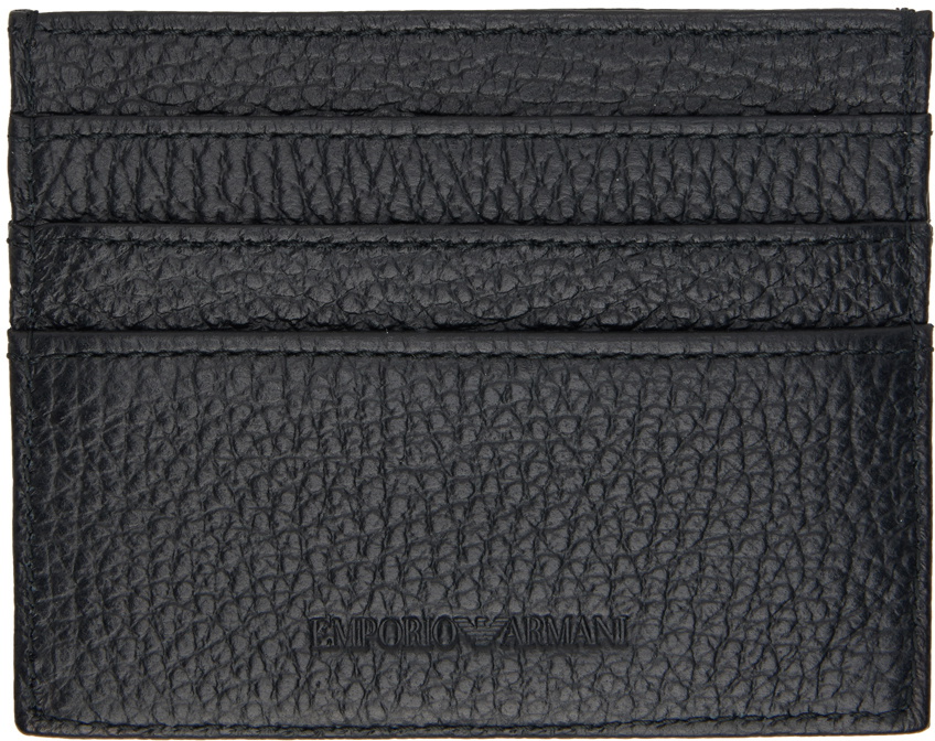 Emporio Armani Black Bonded Card Holder Emporio Armani