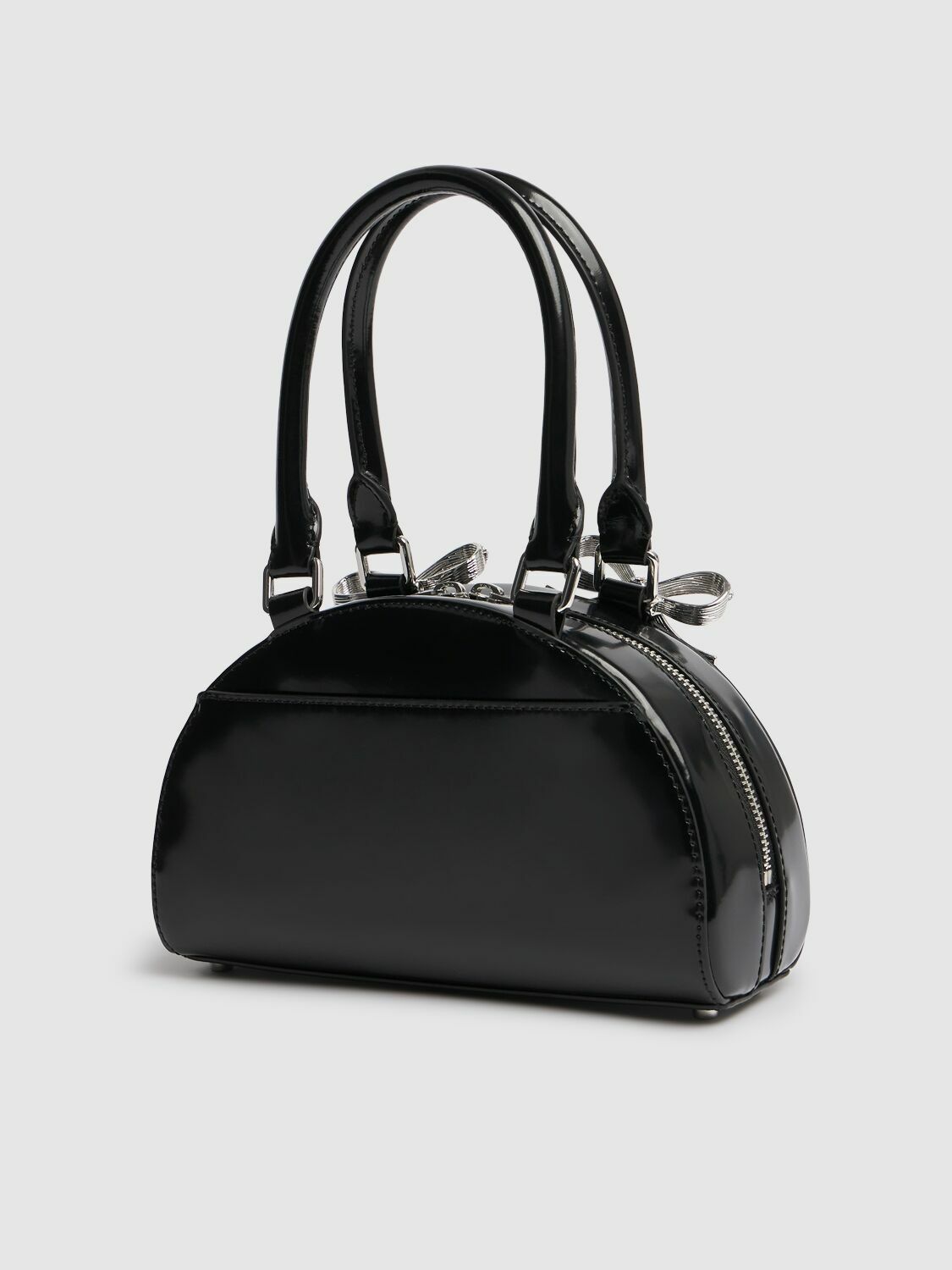 SELF-PORTRAIT Mini Leather Curved Top Handle Bag Self-Portrait