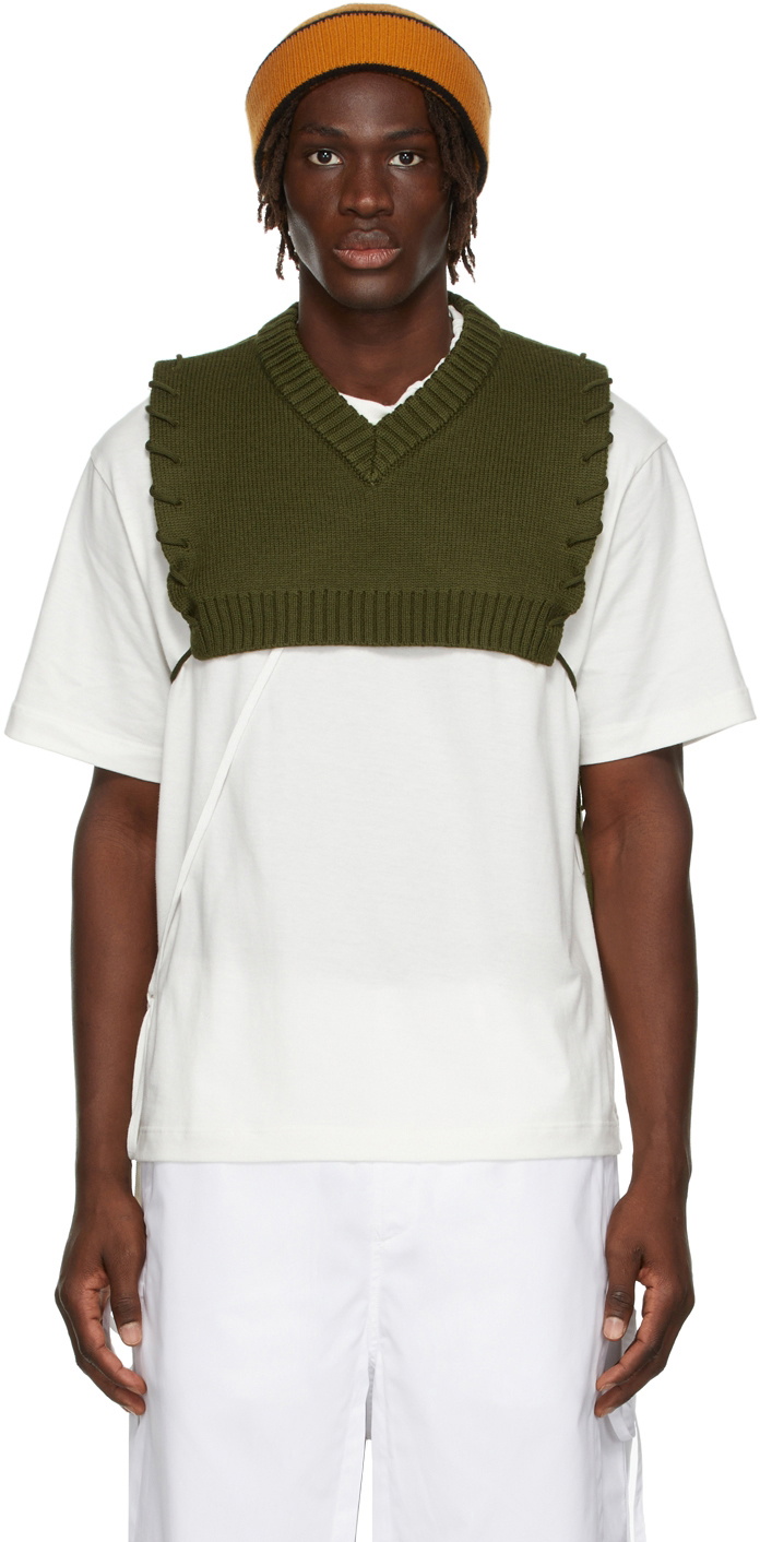 Craig Green Green Laced V-Neck Bib Sweater Craig Green