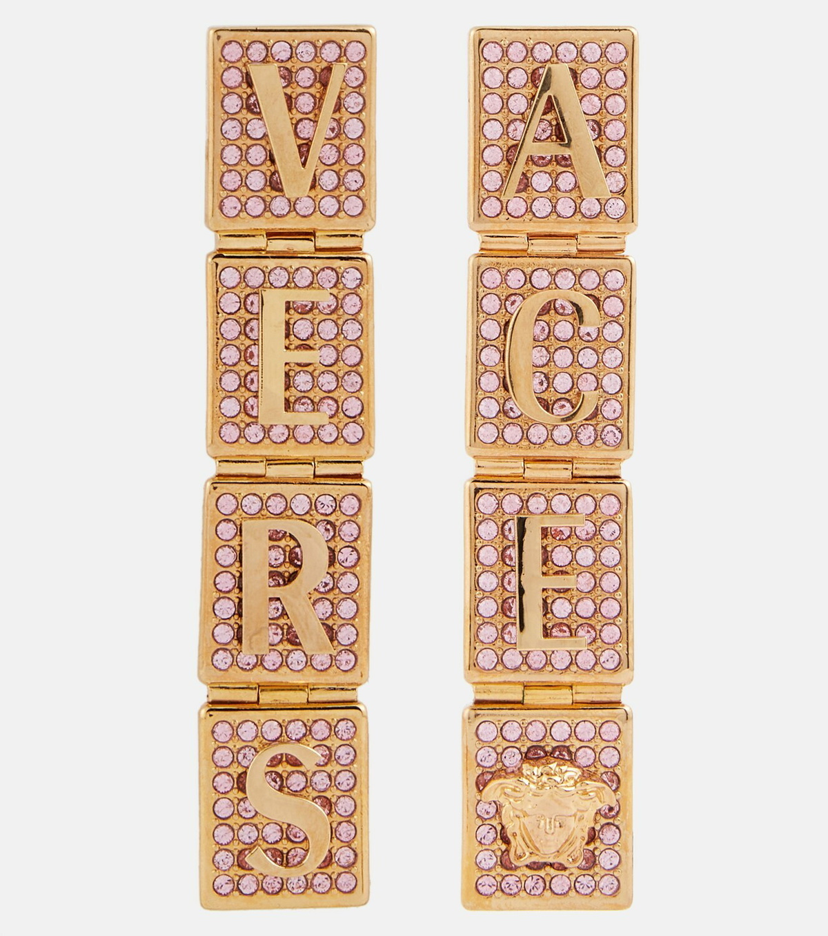 Versace Logo crystal-embellished earrings Versace