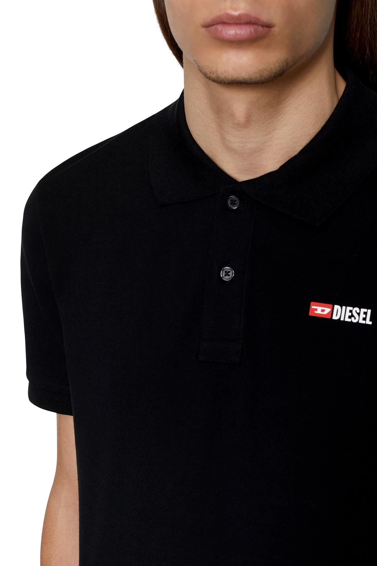 Diesel Polo shirt with 3D logo - Polos Mens in Black Diesel