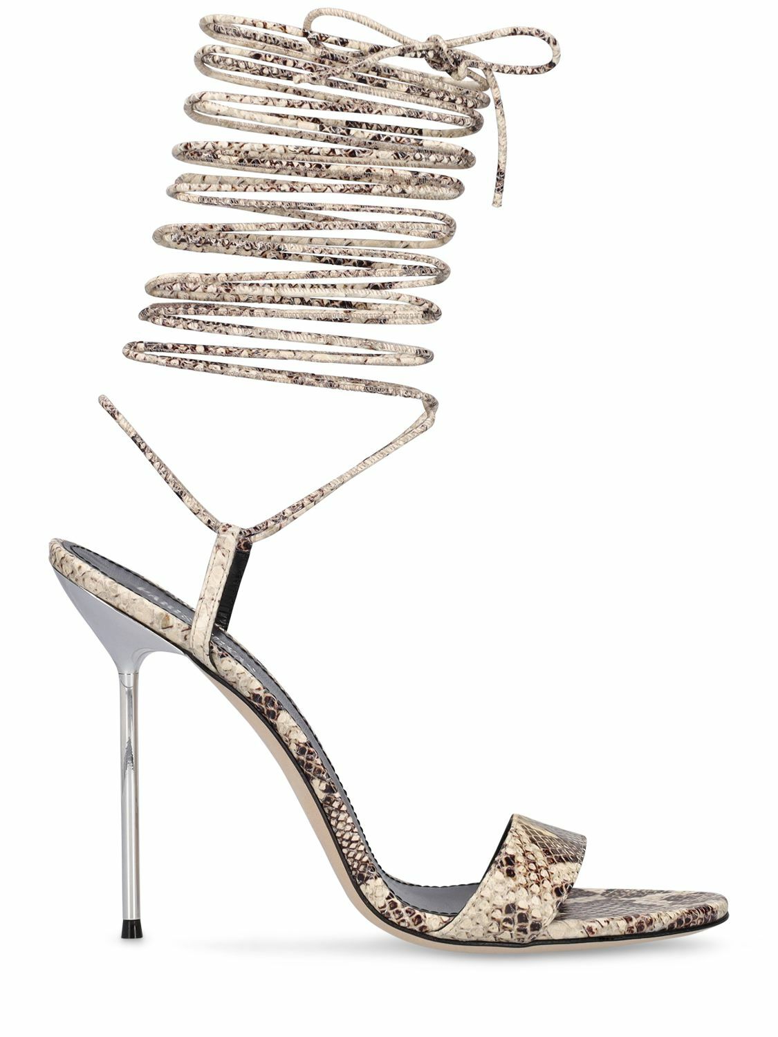 PARIS TEXAS - 105mm Guya Python Print Leather Sandals Paris Texas